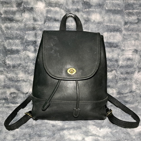 Coach | Bags | Vintage Coach Black Leather Mini Backpack | Poshmark
